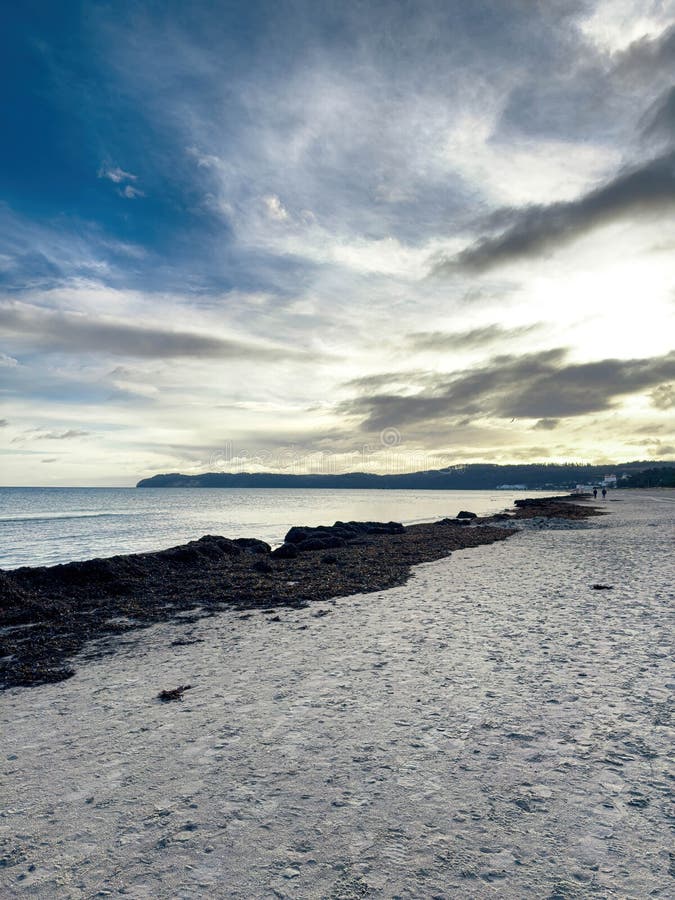 Sea Coast with Seashells and Texture Waves, Sea Lanscape. Stock Image ...