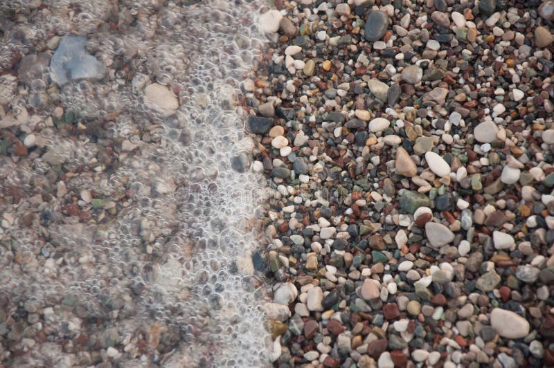 Sea Coast.Wet Pebble and Wave Stock Image - Image of mineral, view ...