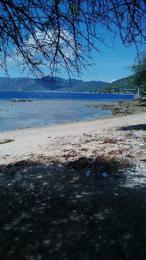 The Sea Coast View with the Blue Color Stand Out Stock Image - Image of ...
