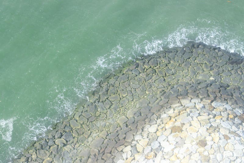 Sea Coastline and Stones Top View, Natural Background Stock Photo ...