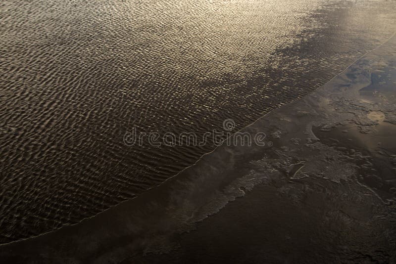 Sea Cold Water Texture with Ice at Sunset Stock Photo - Image of ...