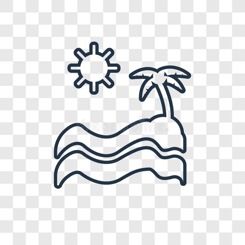 Sea Concept Vector Linear Icon Isolated on Transparent Background, Sea ...