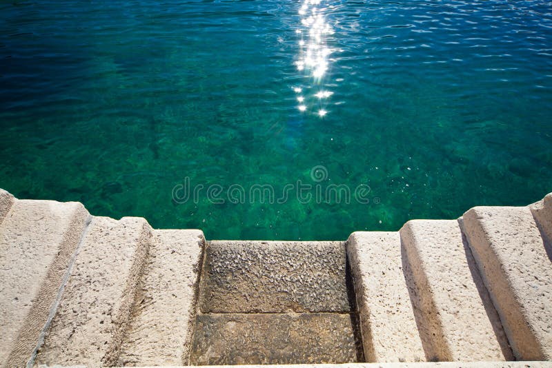Sea Concrete Stairs Stone Pier Stock Photo - Image of blue, step: 51091730