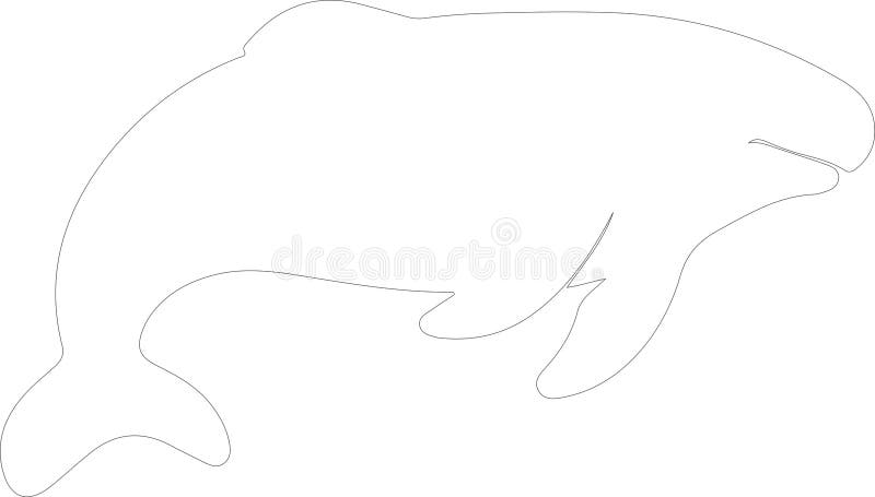 Sea Cow Outline Silhouette Generative Ai Stock Vector - Illustration of ...