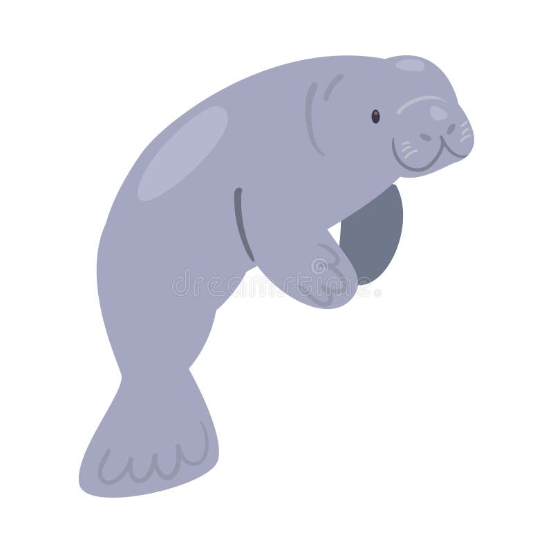 Sea Cow Swimming Under the Water Stock Vector - Illustration of animal ...