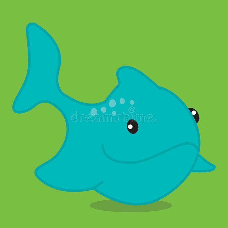 Fish Blue Cartoon Illustration Stock Illustration - Illustration of ...