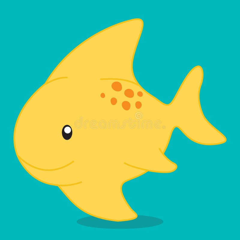 Fish yellow cartoon stock illustration. Illustration of graphics - 70005407