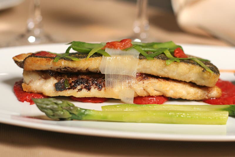 Sea bass dinner stock image. Image of lunch, corn, diner - 4506233