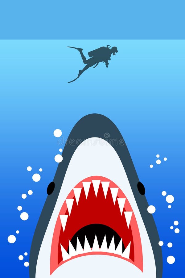 Sharks menace stock illustration. Illustration of hunting - 17761608