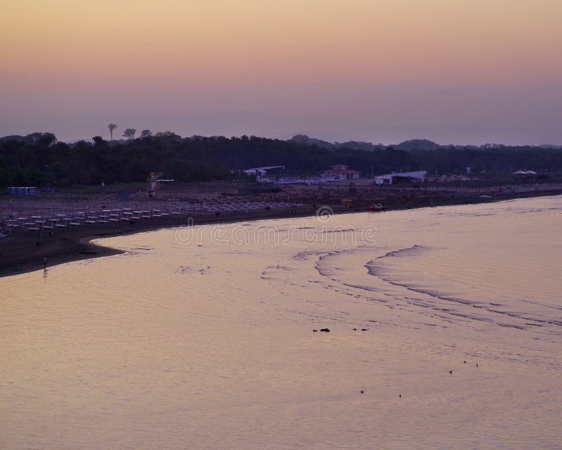Sunset Sea Beautiful View from the Promenade Stock Image - Image of ...