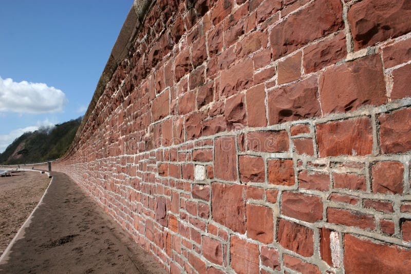 Sea defence wall stock image. Image of brick, ocean, promenade - 9216977