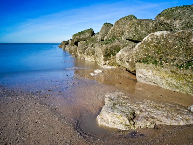 Sea Defence Wall, Cleveleys Beach, Stock Image - Image of geology ...