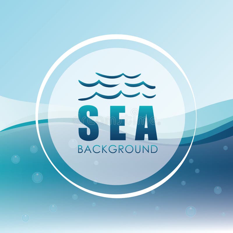 Sea Design. Blue Background. Colorful Illustration , Vector Stock ...