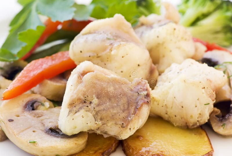 Sea Devil fish stock image. Image of barbecue, chips - 17153505