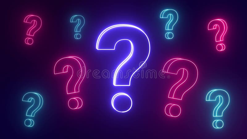 Sea of Doubts. Many Neon Question Marks Icon Stock Video - Video of ...