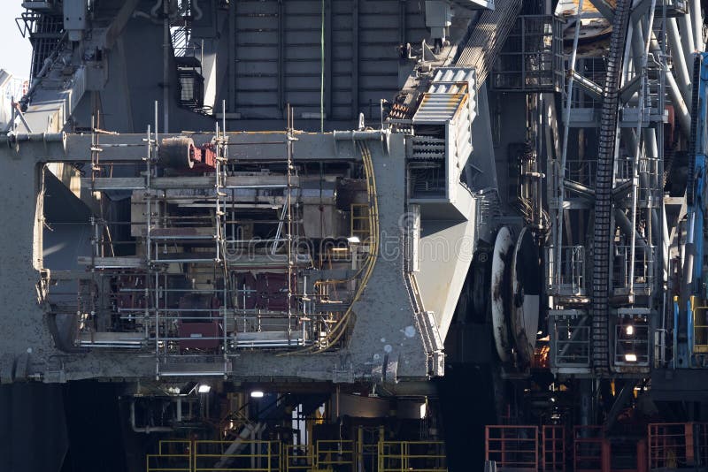 Sea drilling ship detail stock photo. Image of offshore - 232542562
