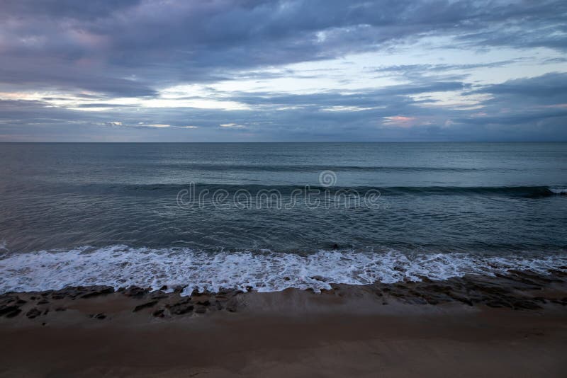 Sea Edge at Blue Hour. Calm and Peaceful Sea before Dusk Stock Image ...