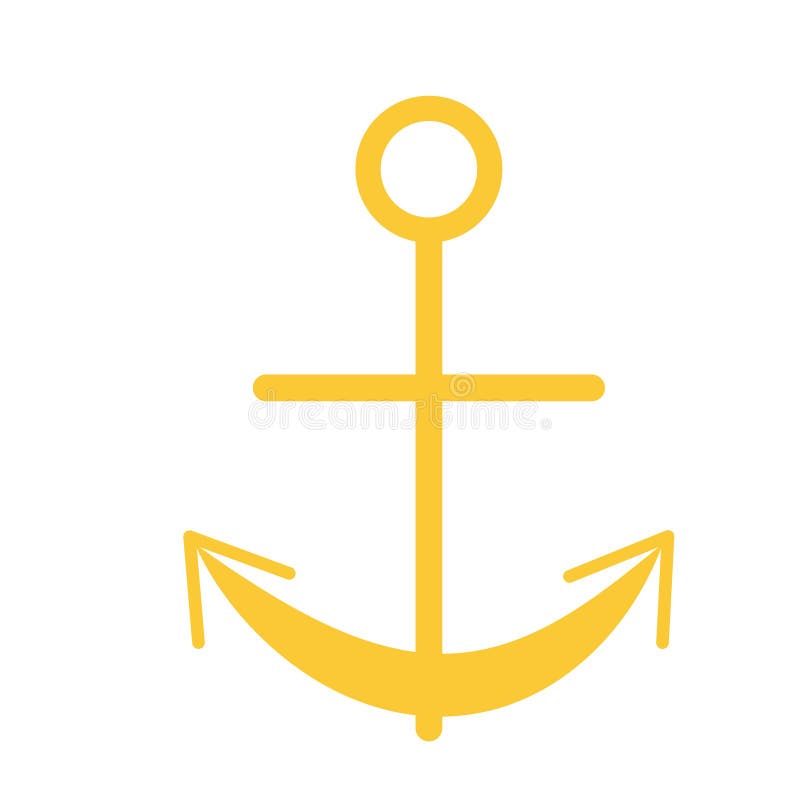 Yellow Anchor Isolated on White Background. Simple Flat Vector ...