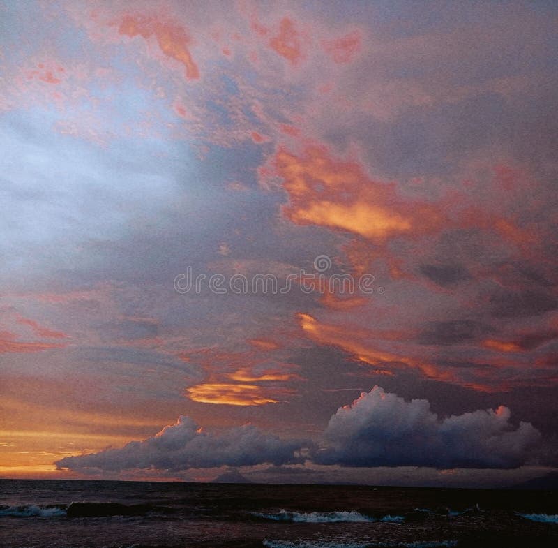 At Sea in the Evening but There is a Little Sunlight that Makes the Sky ...