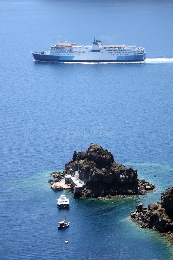 The sea ferry stock image. Image of rock, cable, greece - 10230389
