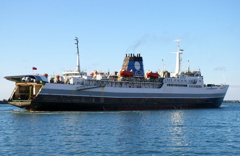 Sea ferry. stock photo. Image of quay, ship, stern, carry - 7116634
