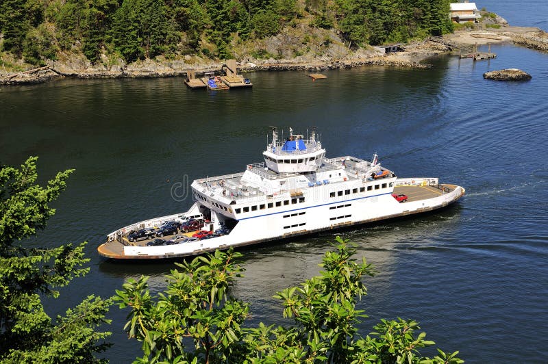 Sea ferry running into bay stock photo. Image of journey - 46260038
