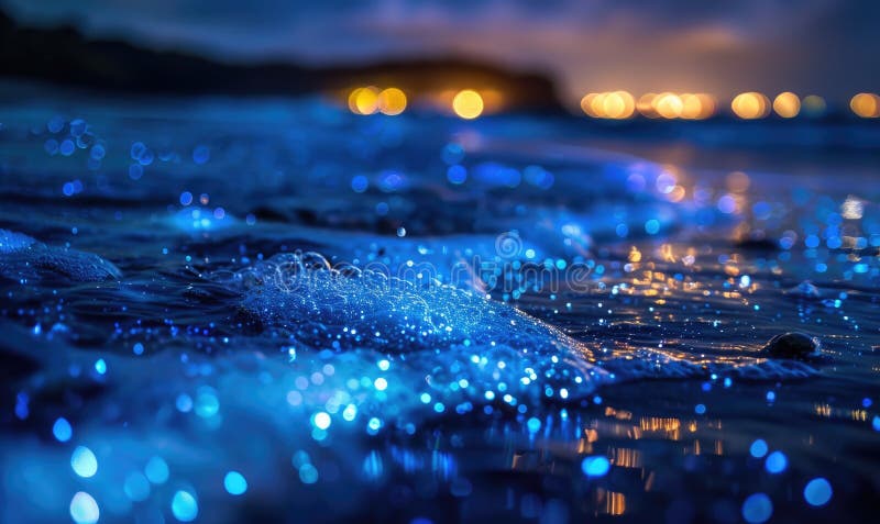 Sea Fireflies Illuminating the Underwater World Stock Illustration ...