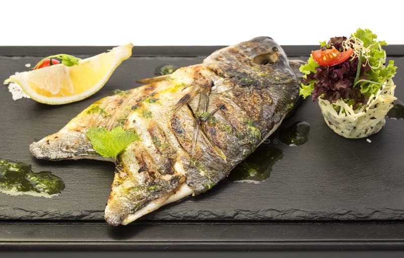 Sea fish cooked stock photo. Image of lunch, charbroil - 37395584