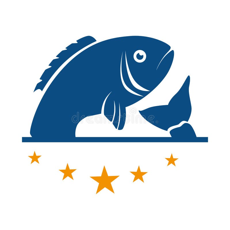 Sea fish emblem icon stock vector. Illustration of aquatic - 85454926