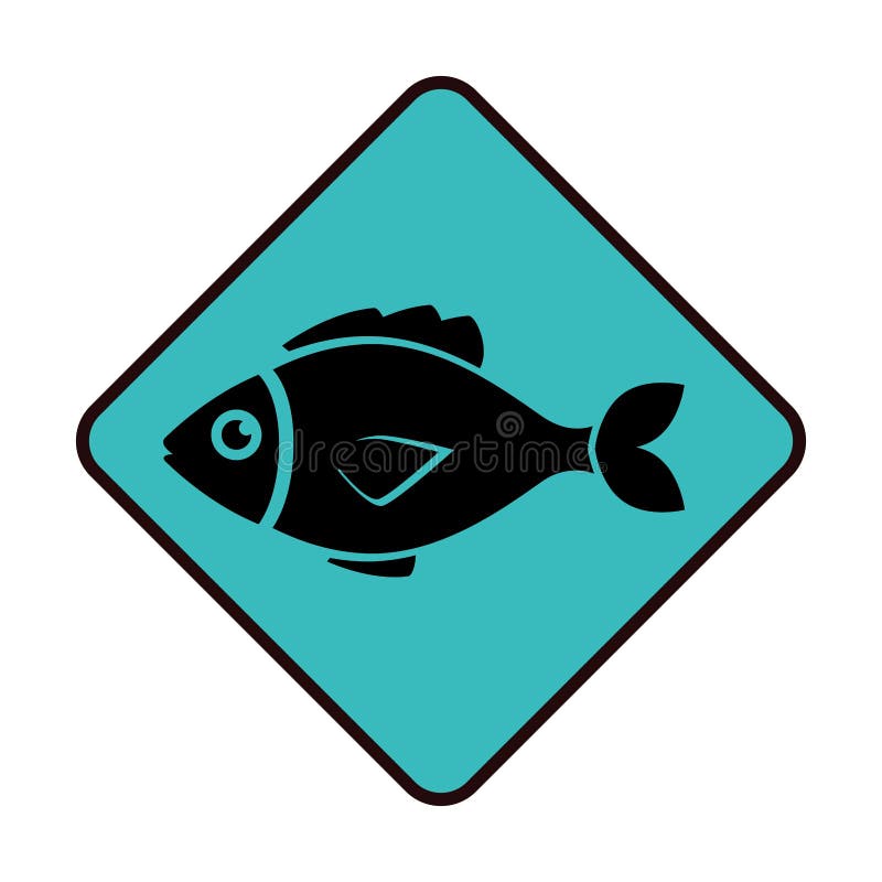 Sea fish emblem icon stock vector. Illustration of wildlife - 85455079