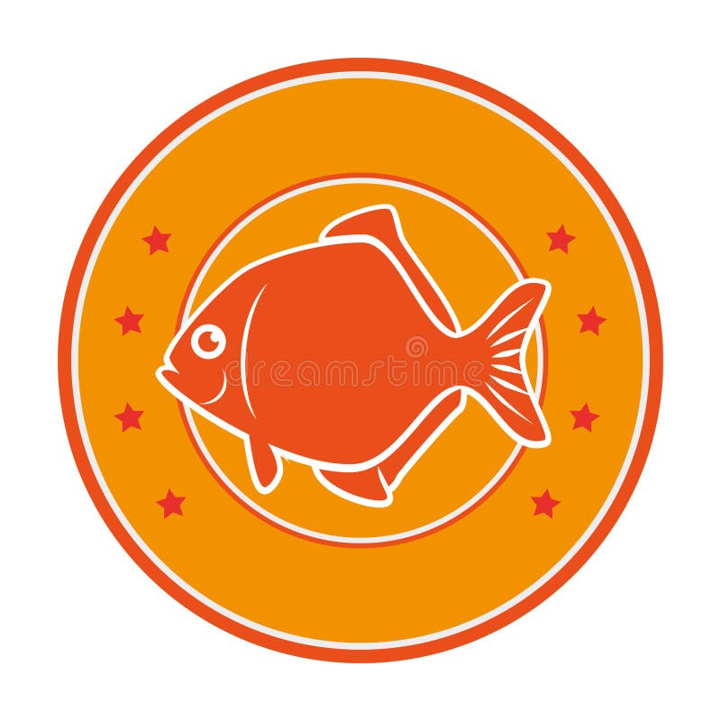 Sea fish emblem icon stock vector. Illustration of design - 85455080