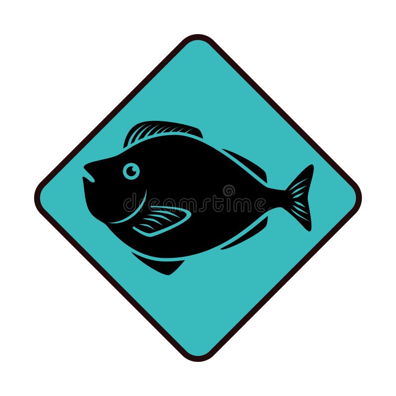 Sea fish emblem icon stock vector. Illustration of nature - 85455007