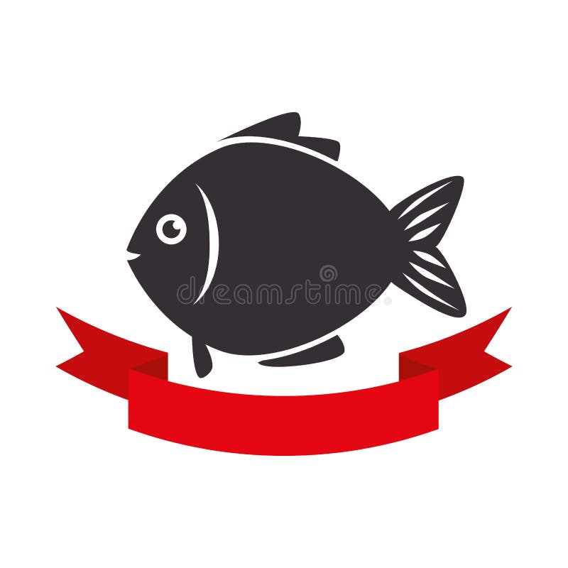 Sea fish emblem icon stock vector. Illustration of nature - 85455007