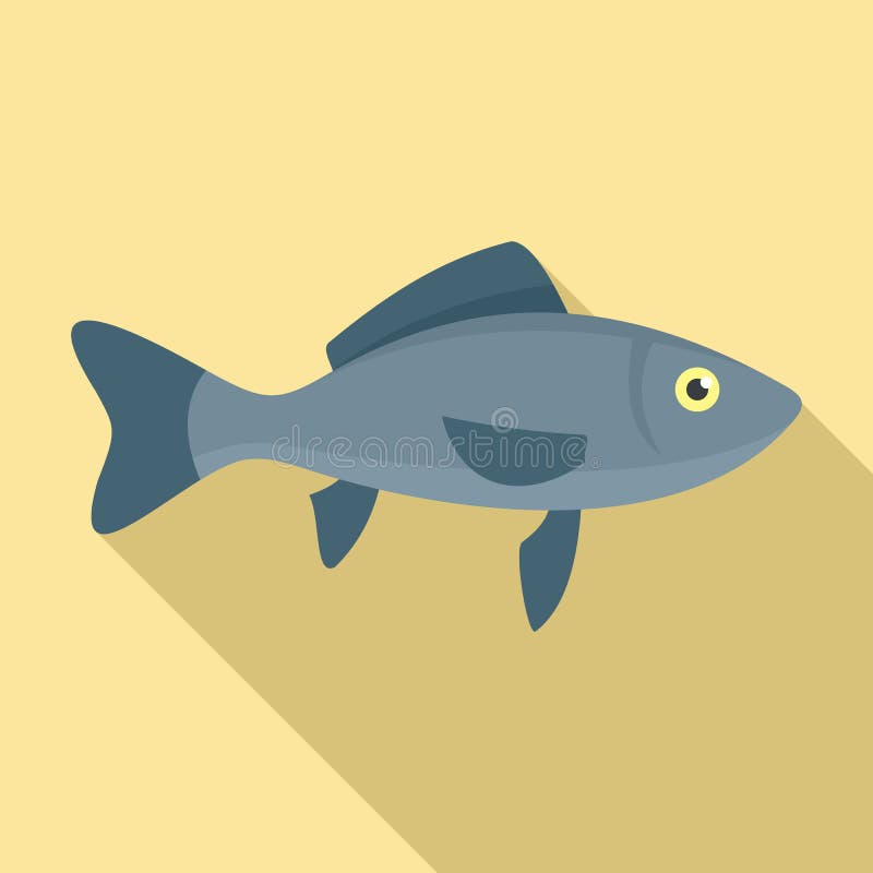 Sea fish icon, flat style stock vector. Illustration of flatfish ...