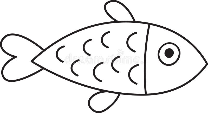 Sea Fish Outline stock illustration. Illustration of seafood - 318462039