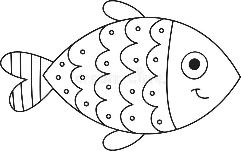 Sea Fish Outline stock vector. Illustration of aquatic - 318464601