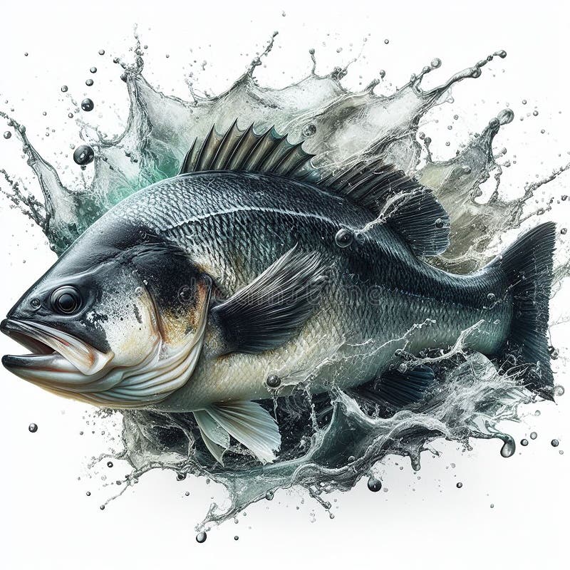 Sea Fish with Sharp Teeth is Jumping Out of the Water. the Background ...