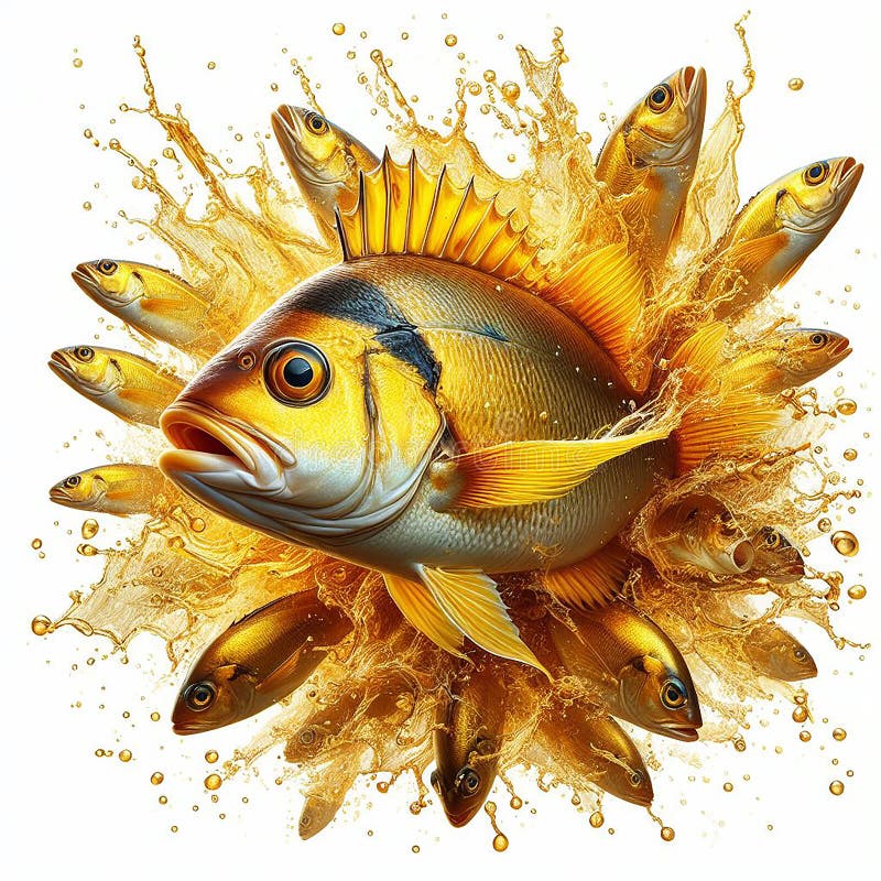 Sea Fish with Sharp Teeth is Jumping Out of the Water. the Background ...