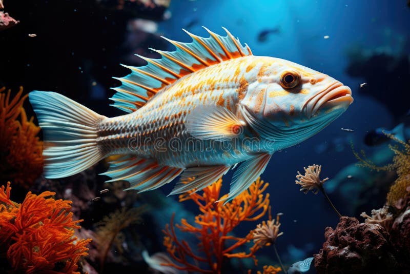 Sea fish under water stock illustration. Illustration of environment ...