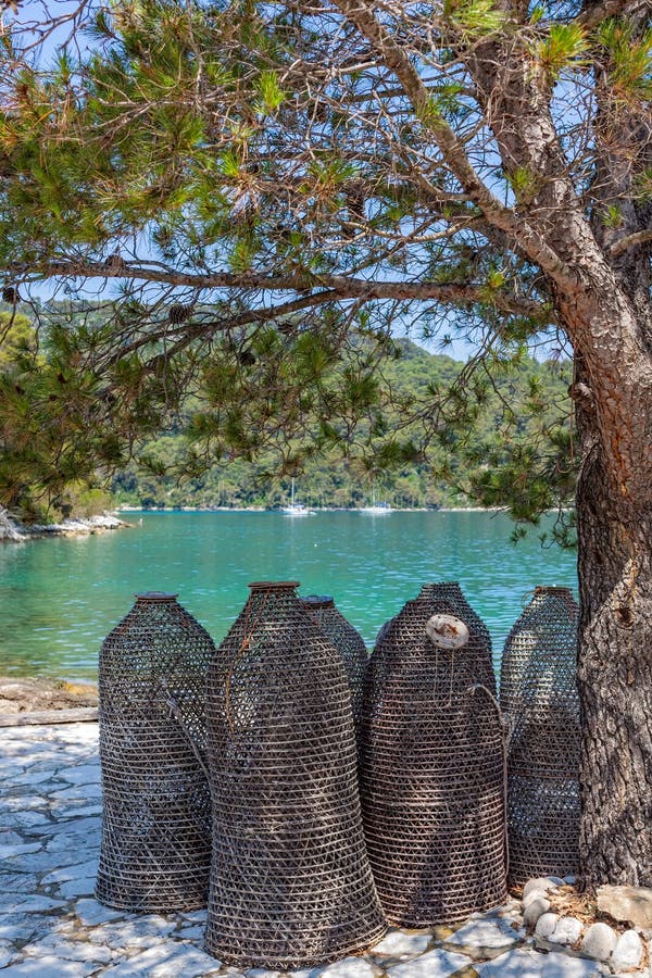 Sea fishing traps stock image. Image of croatia, fishing - 25486369