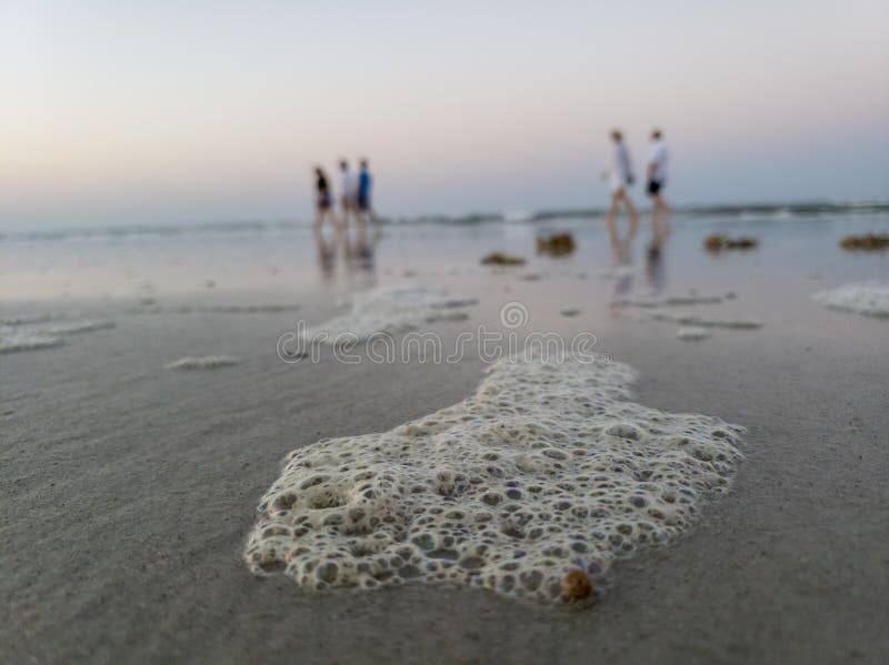 Sea Foam Forming on the St. Augustine Beach in Florida Stock Photo ...