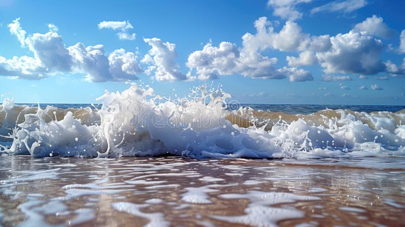 Sea Foam and Waves on the Seashore. Beautiful Natural Background Stock ...
