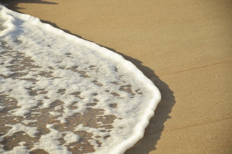 Sea Foam Waves With Shadow On Sandy Seashore Stock Photo - Image of ...