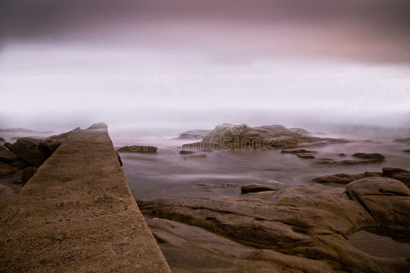 Sea and fog stock photo. Image of island, long, evening - 14664174