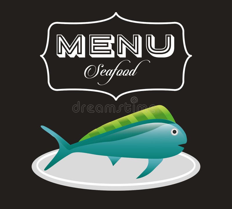 Sea food design stock illustration. Illustration of label - 64228384