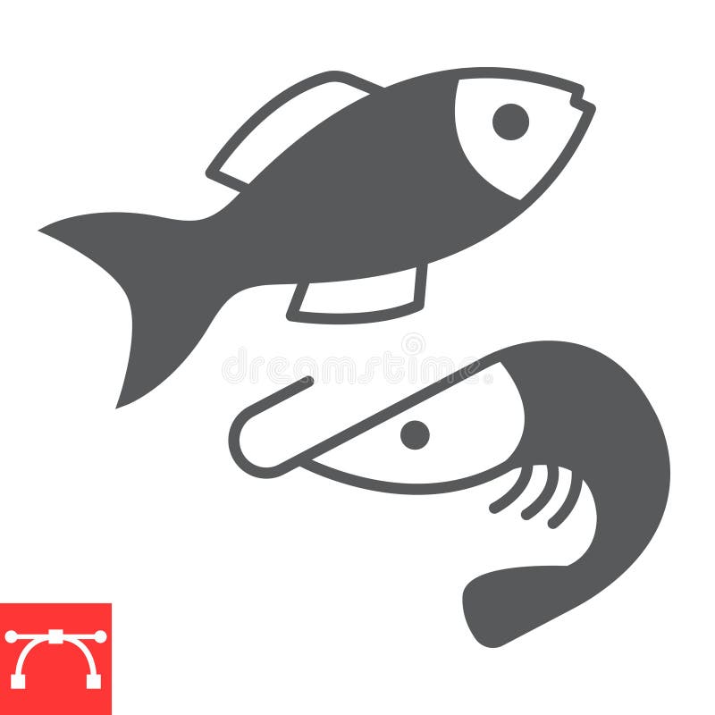 Sea food glyph icon stock vector. Illustration of protein - 302826408