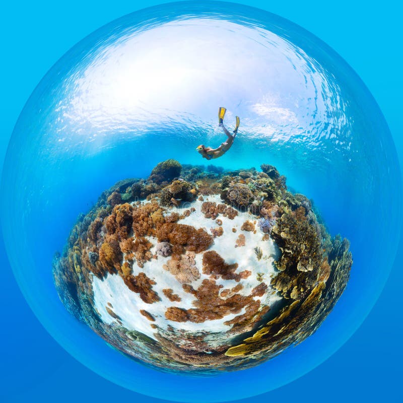 Sea in form of sphere stock photo. Image of ocean, tropical - 78298360