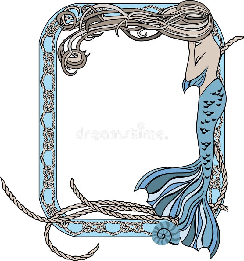 Mermaid frame stock vector. Illustration of lady, nymph - 23602637