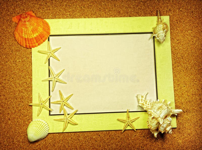 Sea frame with starfishes stock image. Image of card - 15198573