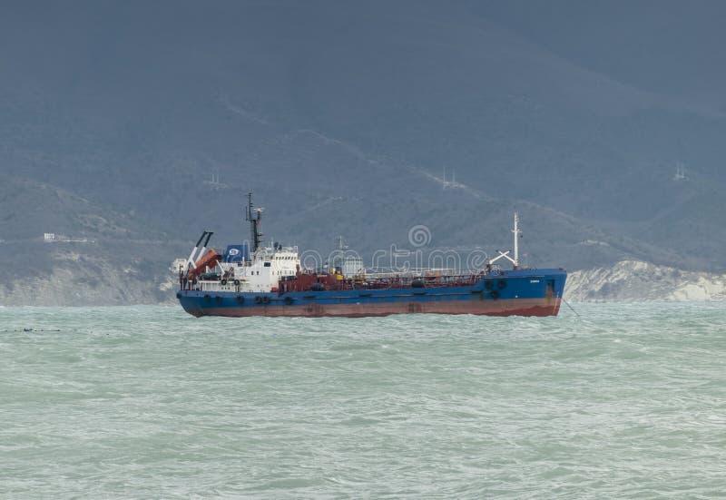 Sea Freighter Sailing in the Middle of the Ocean with Big Waves ...
